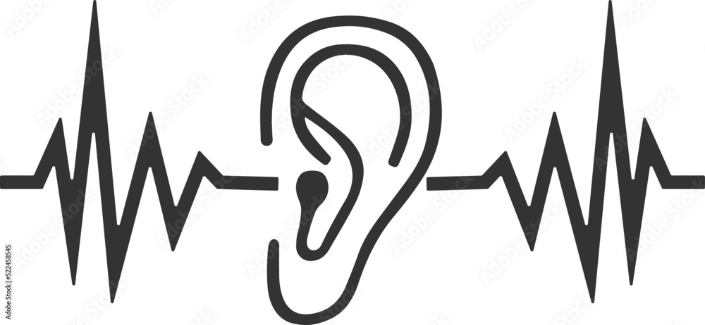 Hearing test icon, listening icon vector Stock Vector | Adobe Stock
