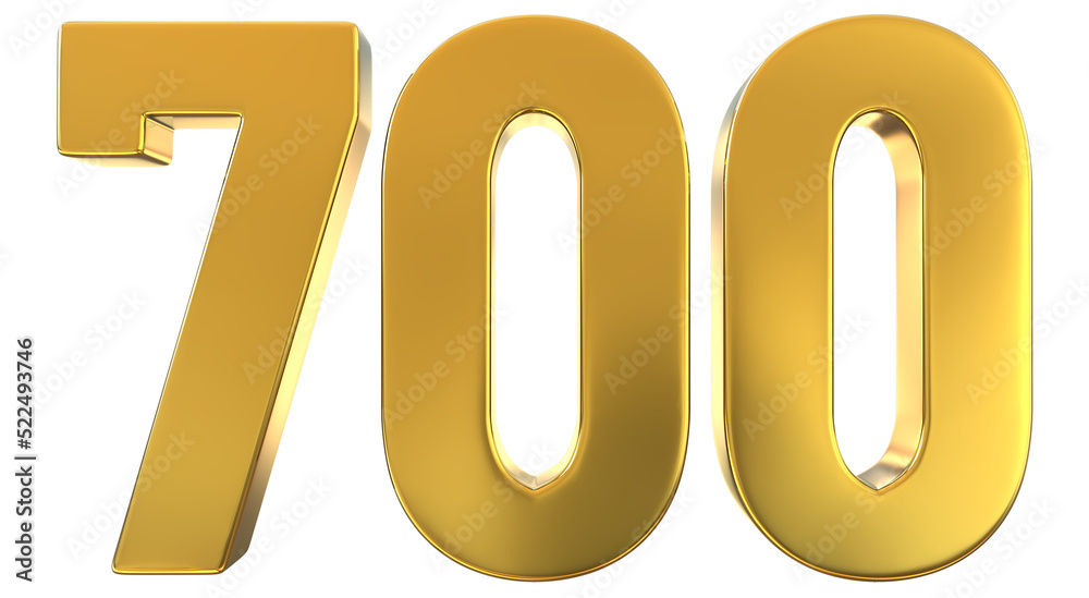 3d golden number 700 Stock Illustration | Adobe Stock