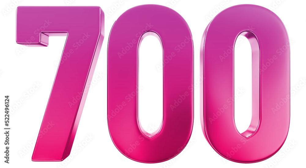 Number 700 3d render Stock Illustration | Adobe Stock