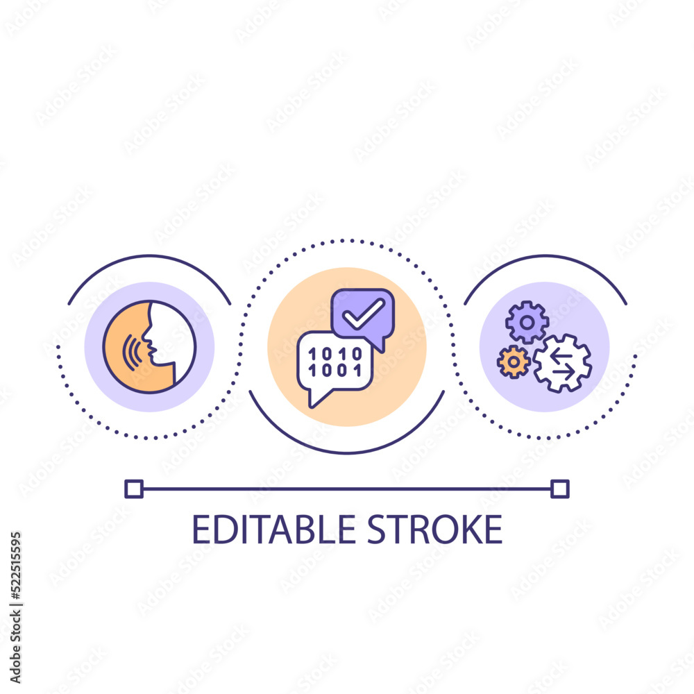 Speech recognition loop concept icon. Voice control. Artificial ...