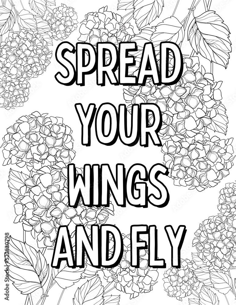 Floral Inspirational Motivational quotes coloring pages, positive ...