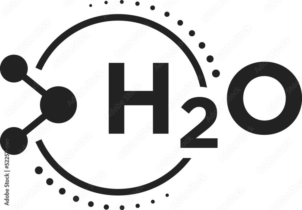 Water H2O, H2O, Science, Water Symbol, Molecule Symbol Vector Logo ...