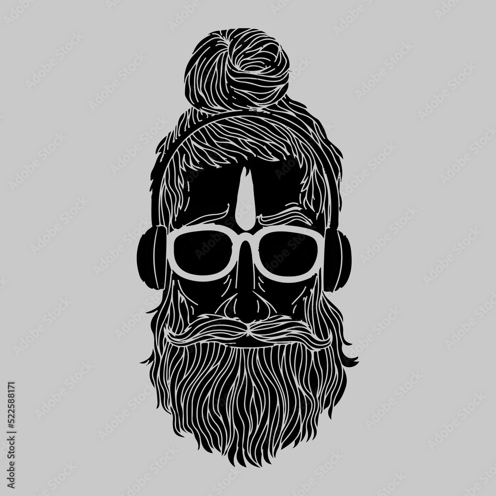 Hand Drawn Traditional Indian Saint Stock Vector | Adobe Stock