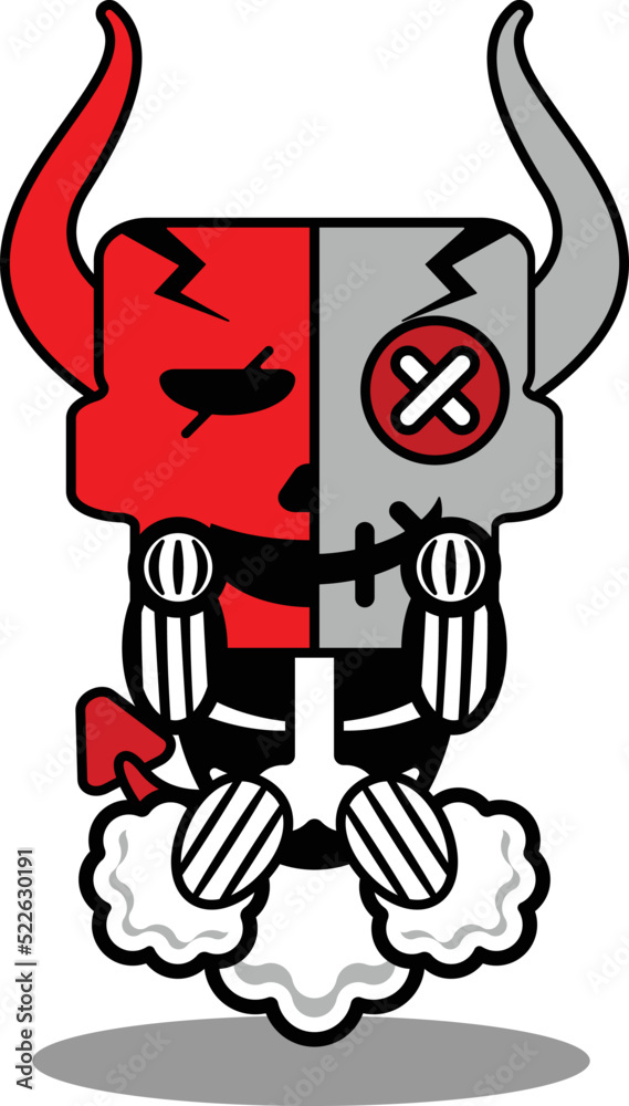 halloween cartoon voodoo devil doll mascot character vector ...