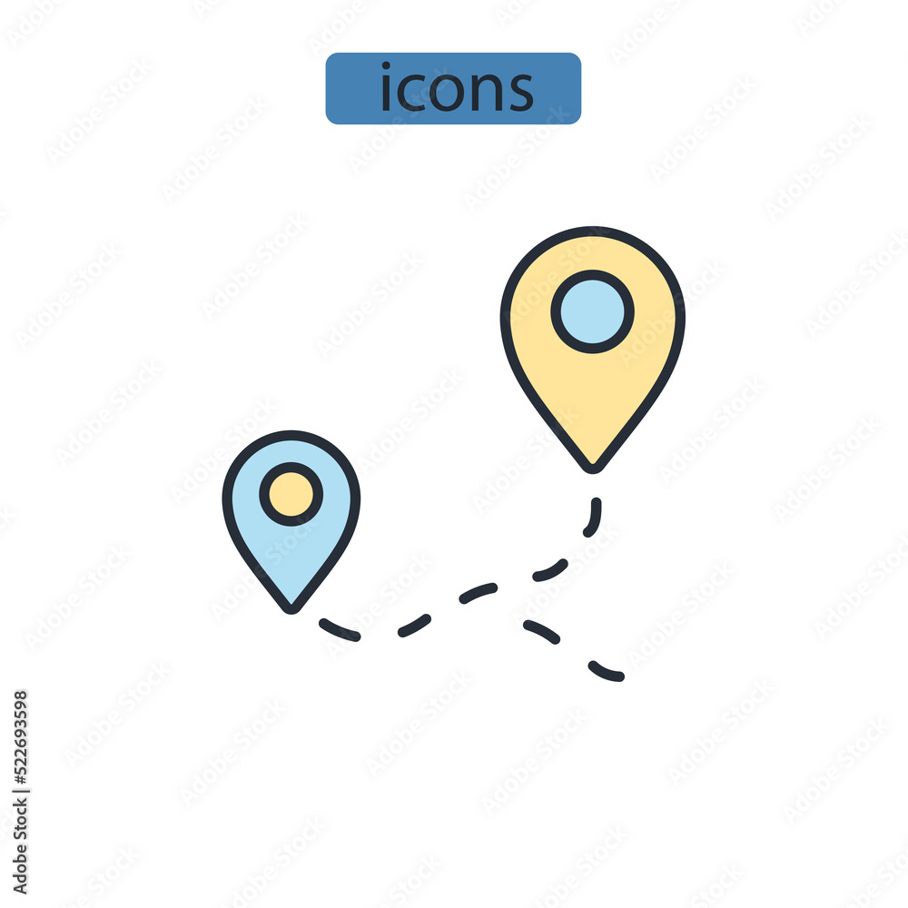 route icons symbol vector elements for infographic web Stock Vector ...