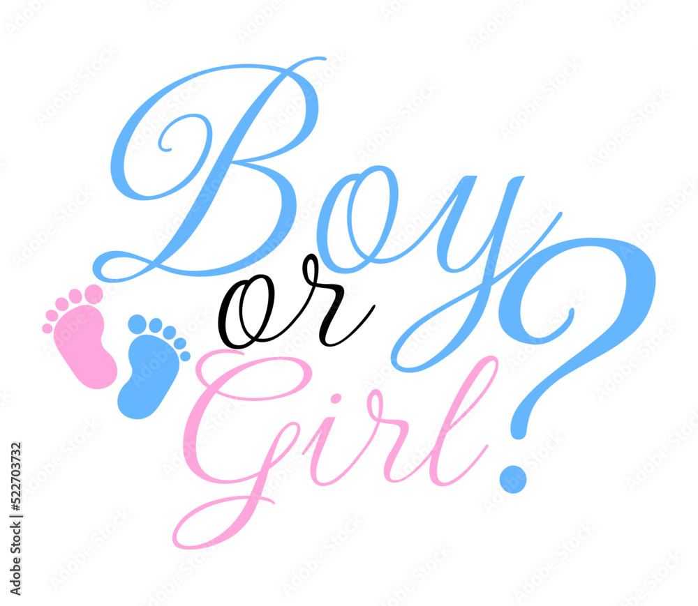 Boy Or Girl, Gender Reveal, Baby shower Stock Vector | Adobe Stock