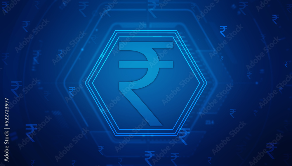 Indian Rupee symbol on financial Background, Growth of Indian stock ...