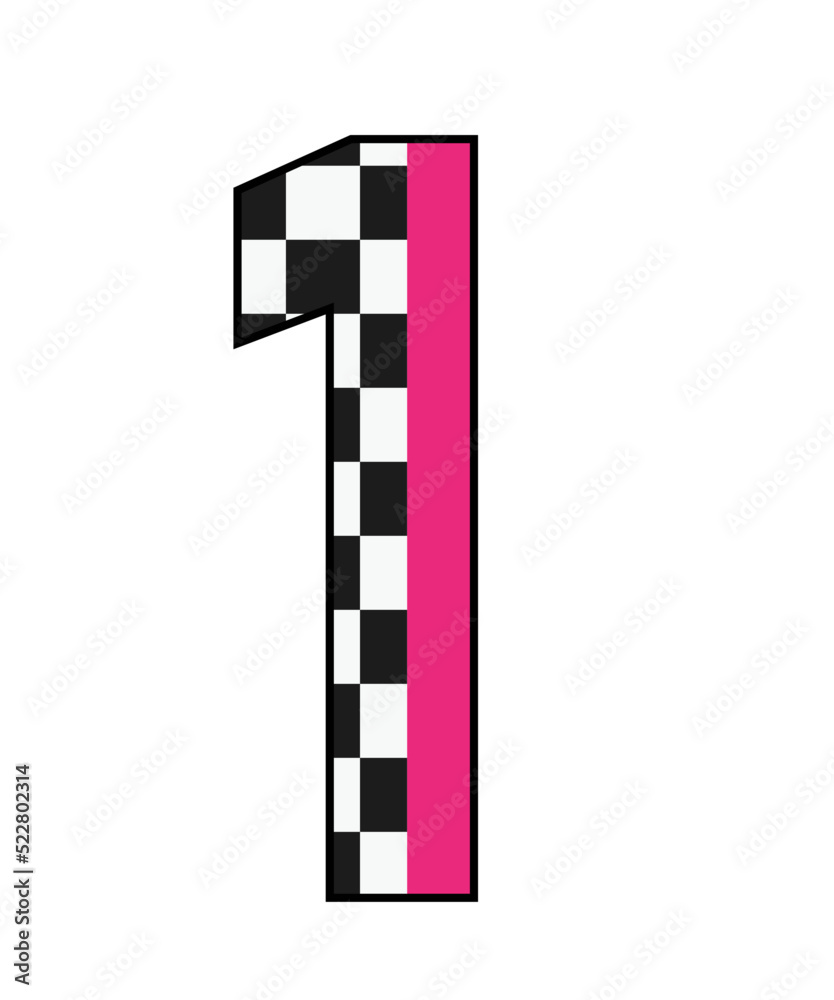 Vector de Stock Checkered Alphabet and Numbers png SVG Cut File, race ...