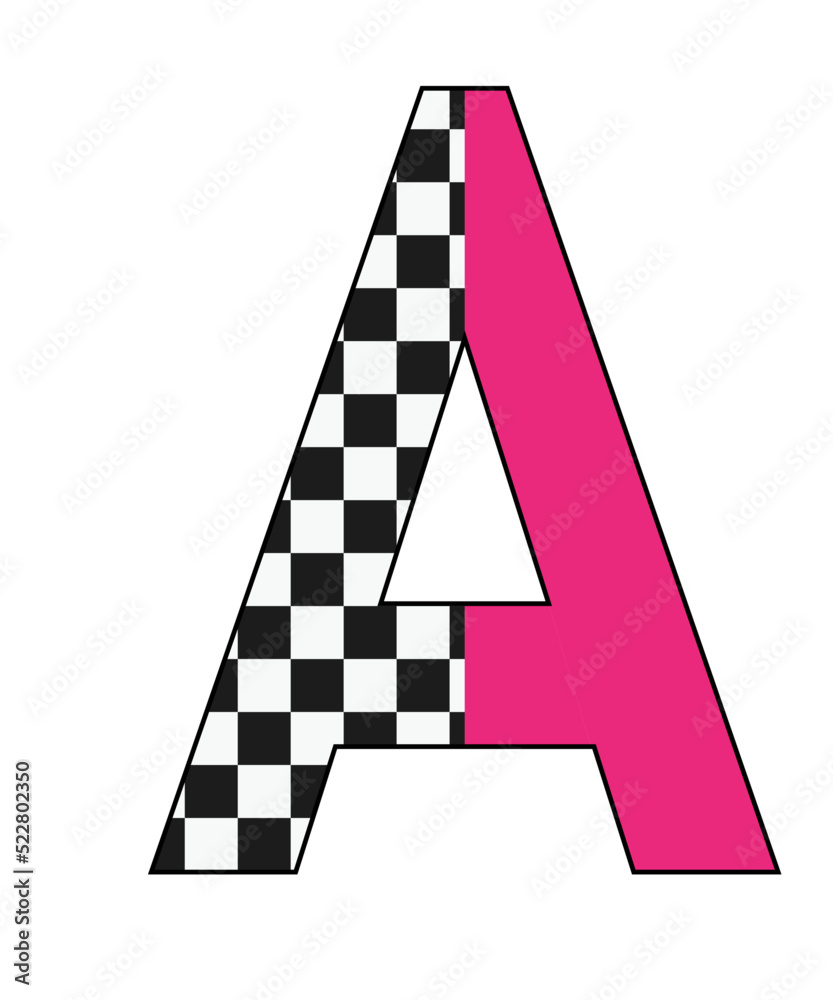 Vector de Stock Checkered Alphabet and Numbers png SVG Cut File, race ...
