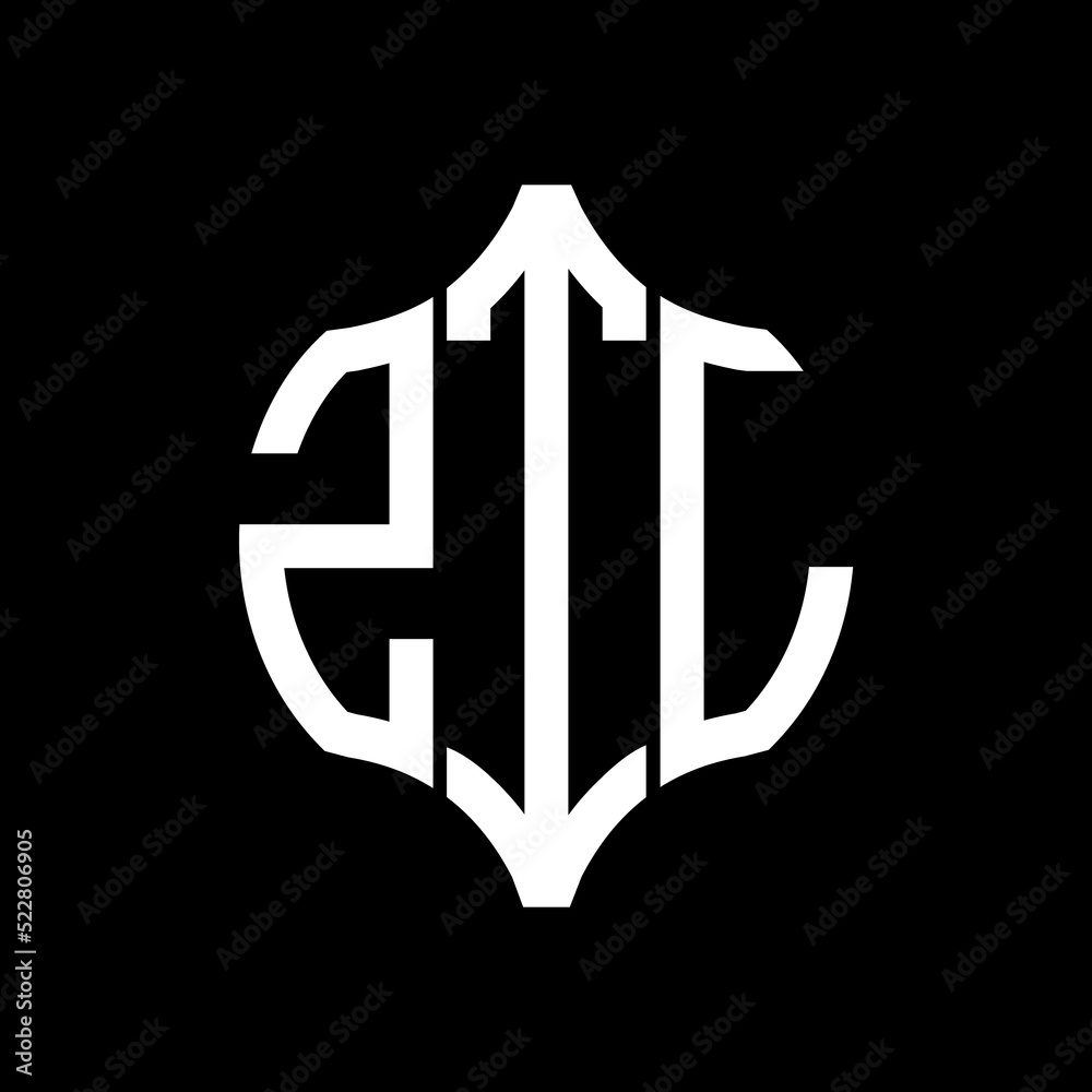 ZTL letter logo. ZTL best black background vector image. ZTL Monogram ...