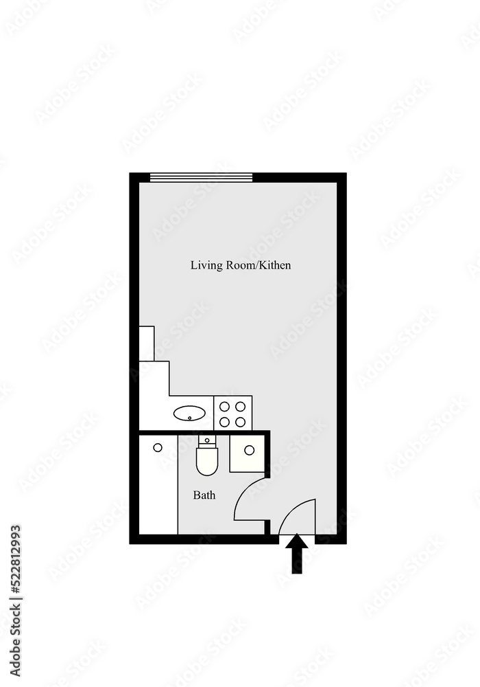 Autocad drawing. Floor plan. Interior. 2d floor plan for real estate ...
