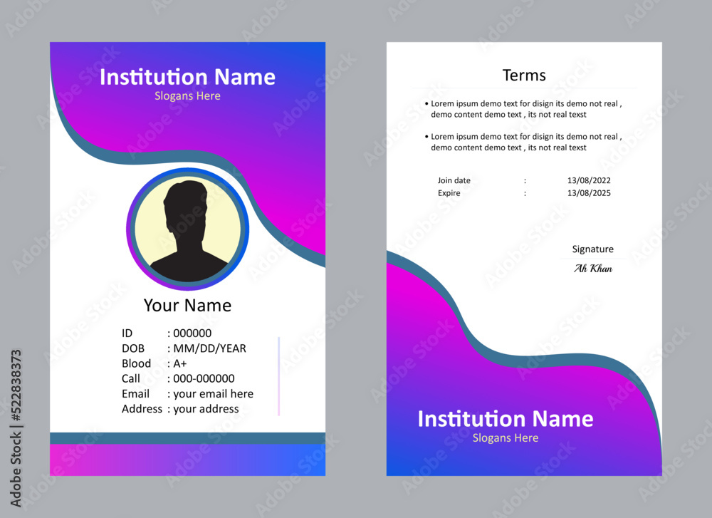 Employee ID Card, illustration, Creative Id Card Design, Editable ...
