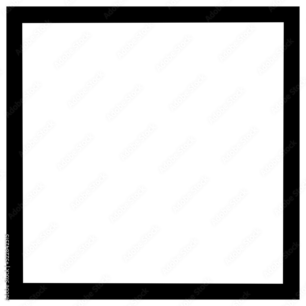 Black outlined square frame, border. Isolated png illustration ...