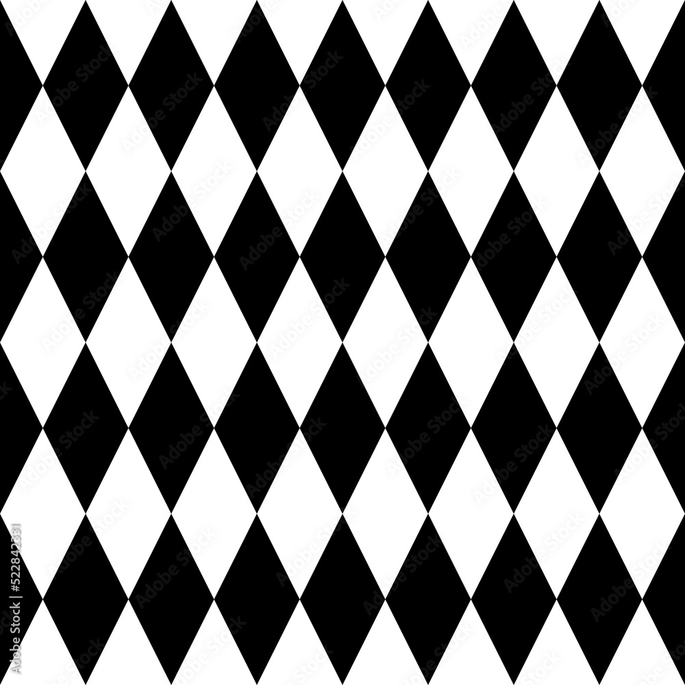 Rhombus, diamond texture. Seamless repeat pattern. Black shapes ...
