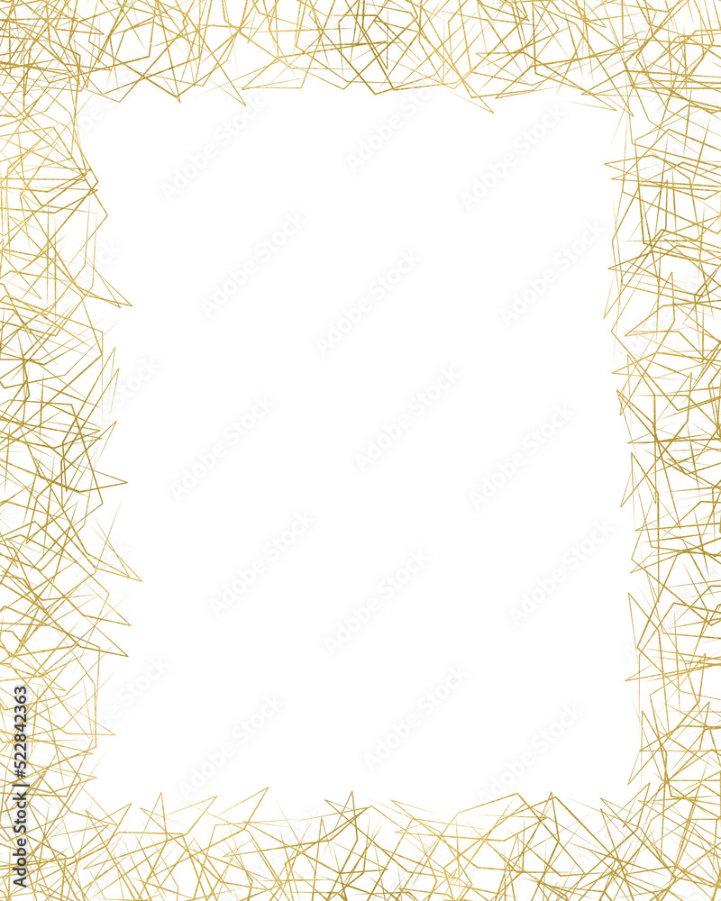 Golden frame, wiggly, spiky pattern. Gold border. Isolated png ...