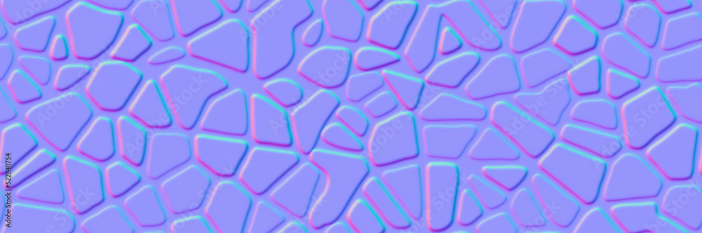 Normal map of seamless cobblestone mosaic organic pattern. Bump mapping ...