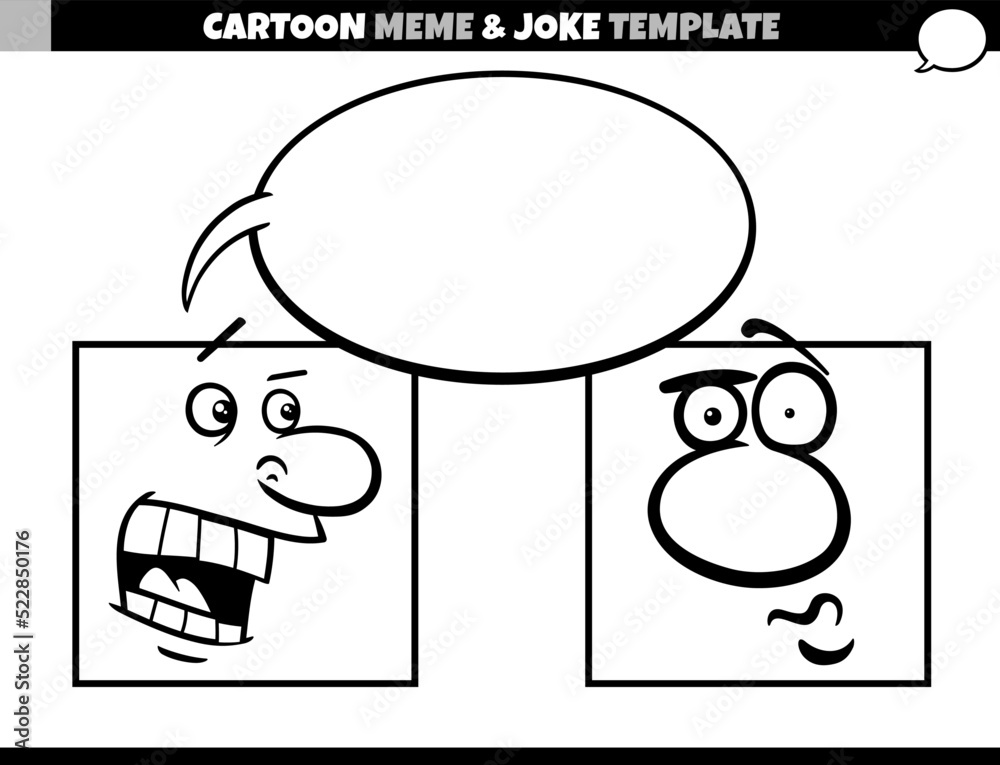 cartoon meme template with comic characters Stock Vector | Adobe Stock