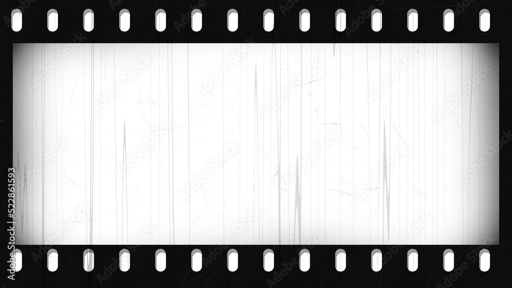 Vintage grungy film frame isolated on white background texture overlay ...