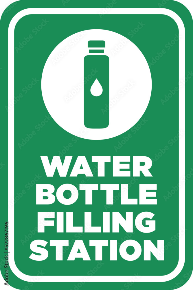 Vector de Stock Water Bottle Filling Station Sign | Template for ...