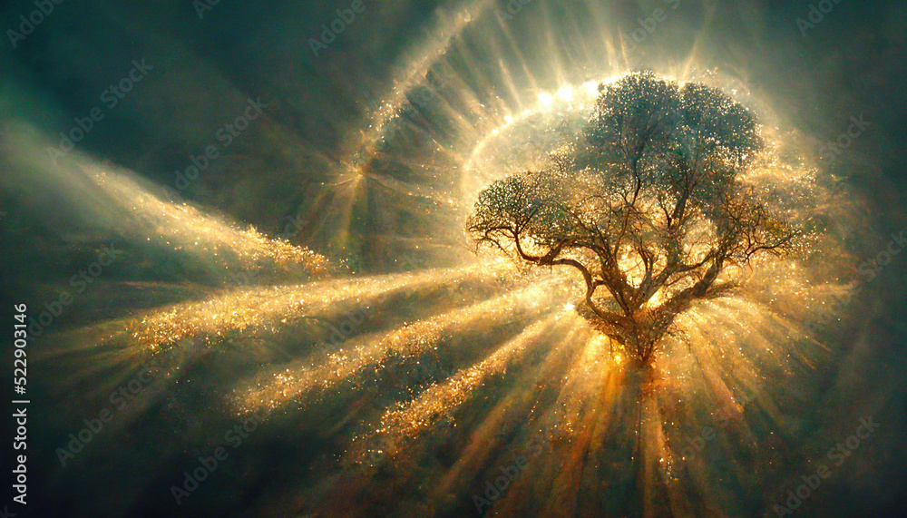 Beautiful tree of life, sacred symbol. Individuality, prosperity and ...
