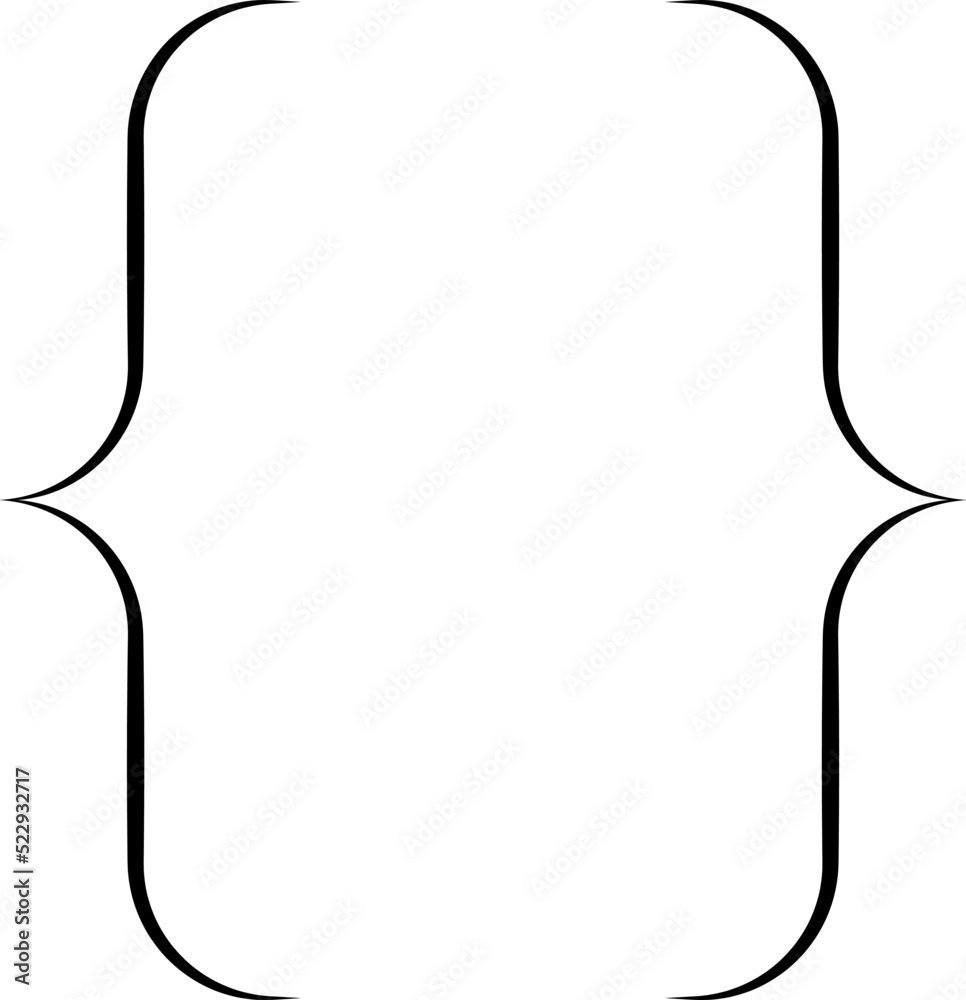 Curly braces, double symmetric brackets. Vector Typography symbols pair ...