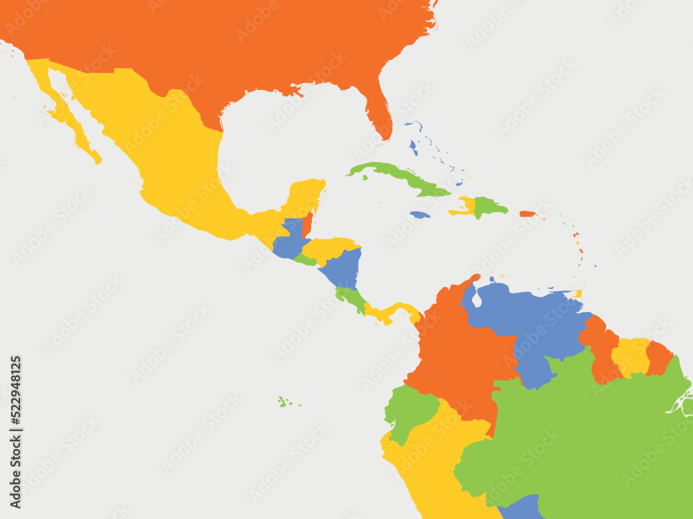 Political map of Central American and Caribbean Stock Vector | Adobe Stock