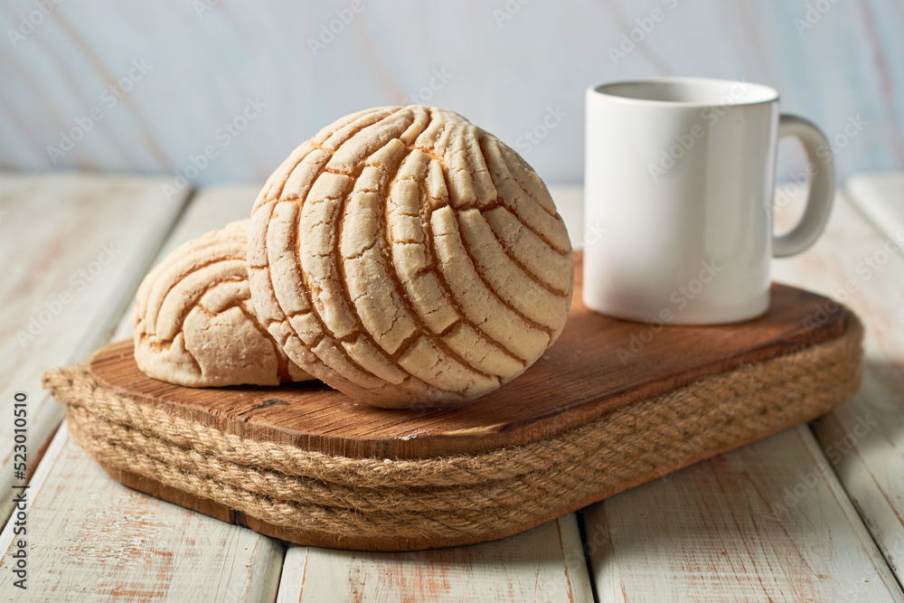 Conchas Mexican sweet bread traditional bakery from Mexico Stock Photo ...