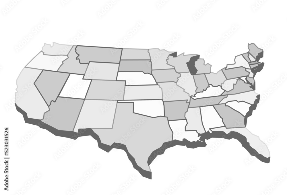 United States Geo Map with Pin Positions Stock Vector | Adobe Stock