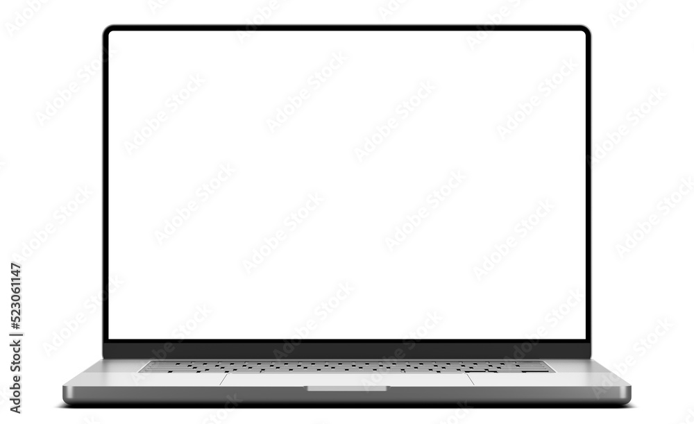 Laptop with modern frameless design isolated on transparent background ...