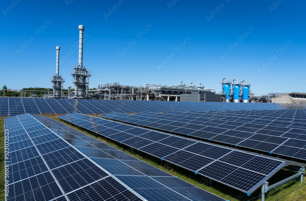 Solar panels at a gas storage site in the Netherlands. Energy ...