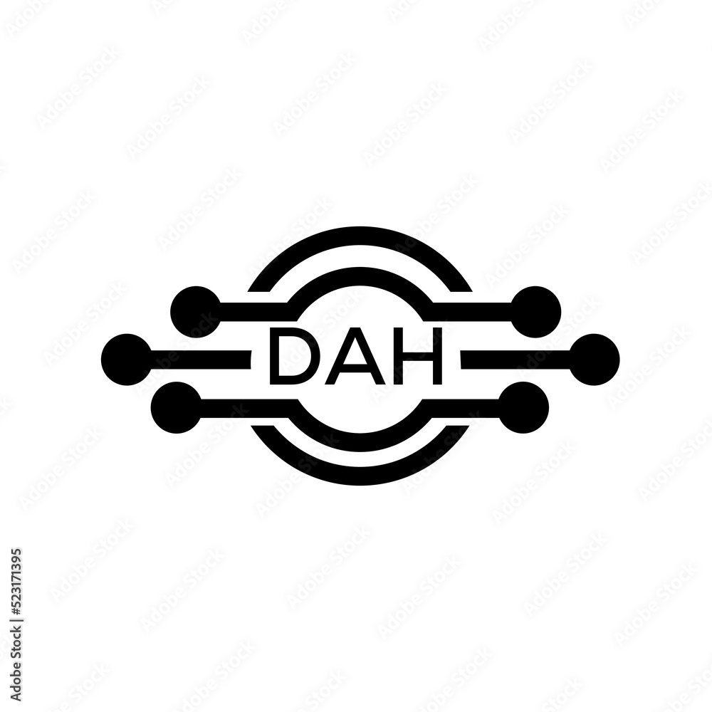 DAH letter logo. DAH best white background vector image. DAH Monogram ...