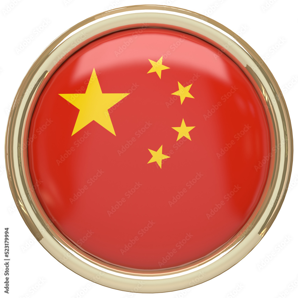 Badge with the Chinese flag isolated on transparent background Stock ...