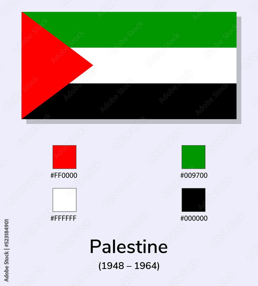 Vector Illustration of Palestine (1948-1964) flag isolated on light ...