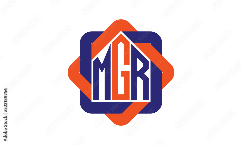 MGR three letter real estate logo with home icon logo design vector ...