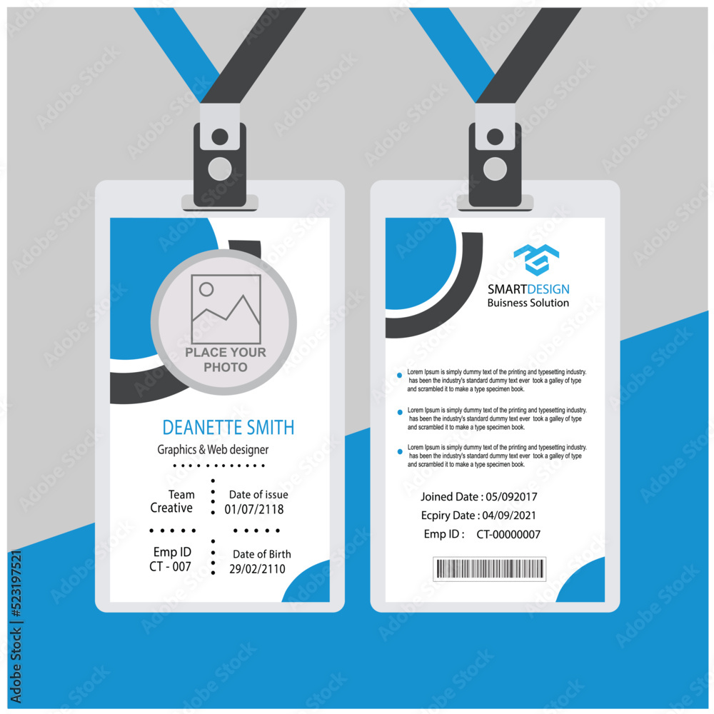 Professional Employee ID card, Print ready Id Card, Business Id Card ...