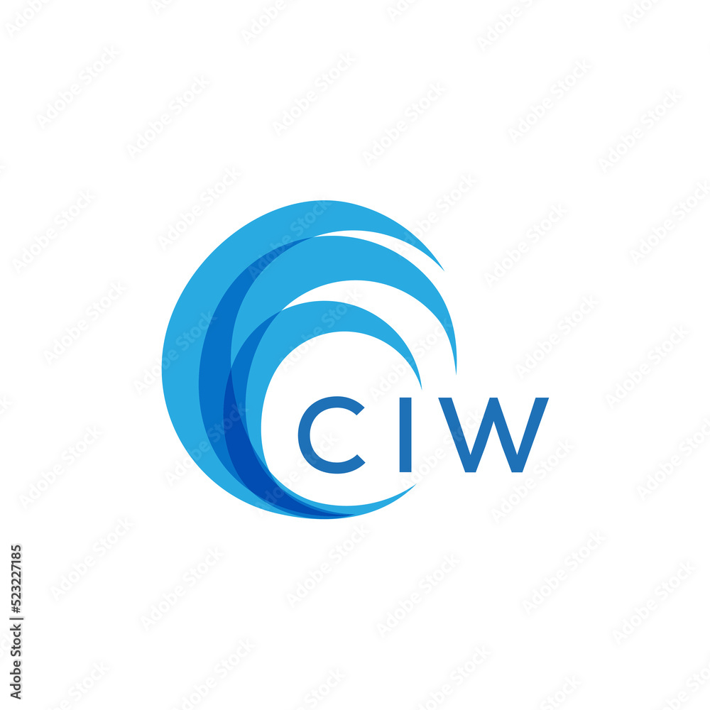 CIW letter logo. CIW blue image on white background. CIW Monogram logo ...