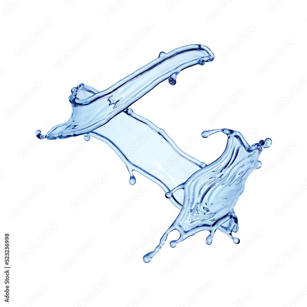 3d render, blue wave, water wavy splash clip art isolated on ...