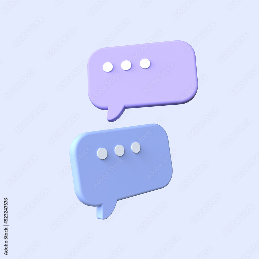 3d minimal purple bubbles chat icon transparent background messages ...