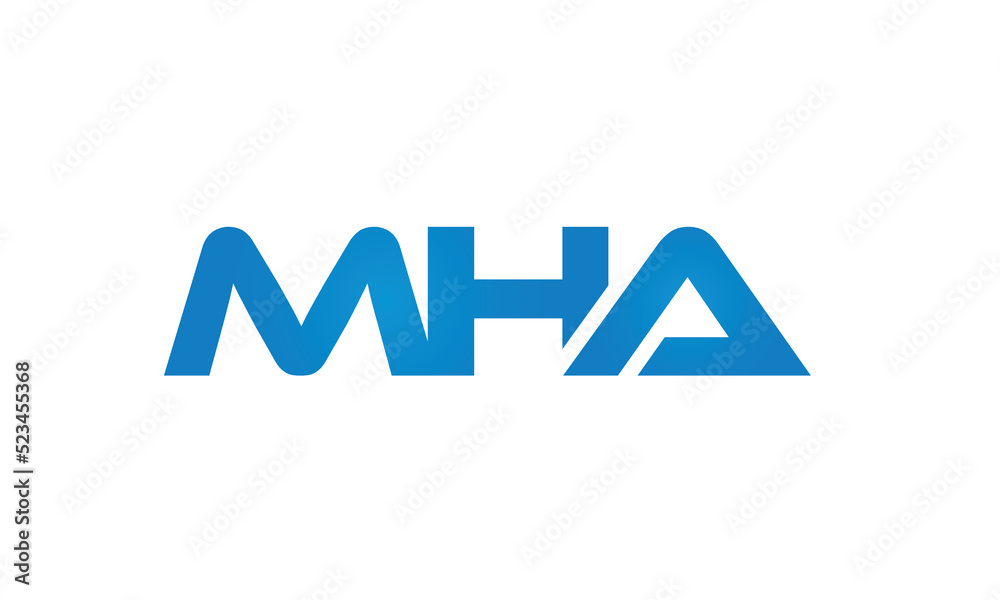 MHA letters linked logo design, Letter to letter connection monogram ...
