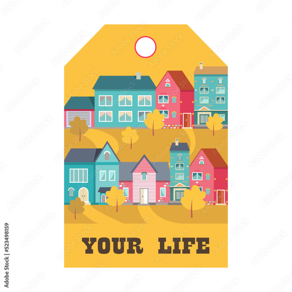 Colorful tag design for urban lifestyle ads vector illustration ...