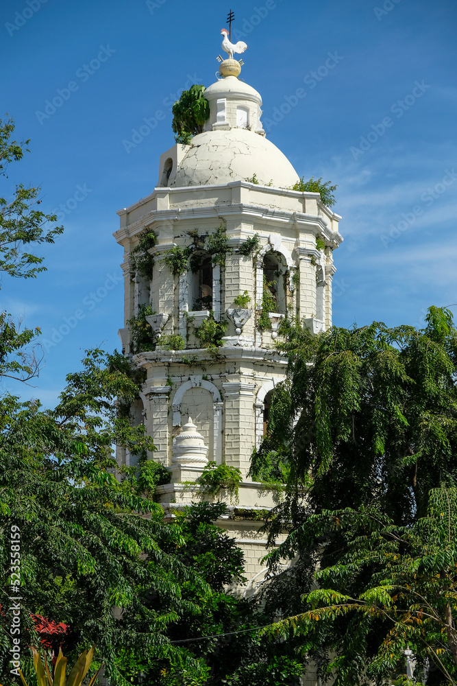 Bell tower of the Metropolitan Cathedral of Saint Paul in Vigan, Luzon ...
