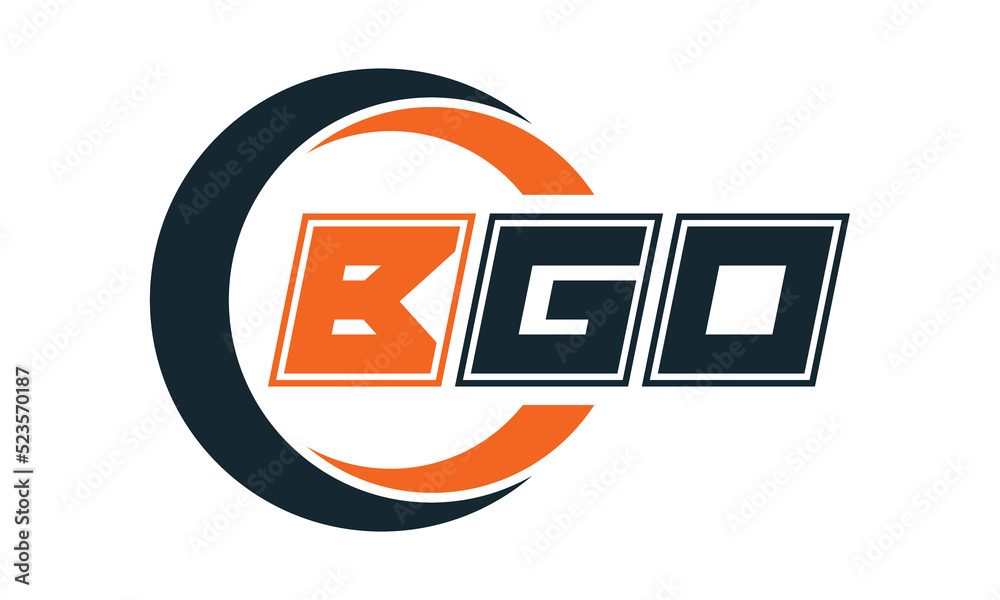 BGO three-letter circle logo design. custom font logo vector template ...