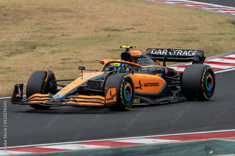 2022 Formula 1 Car at the Hungarian Grand Prix Race - McLaren - Lando ...