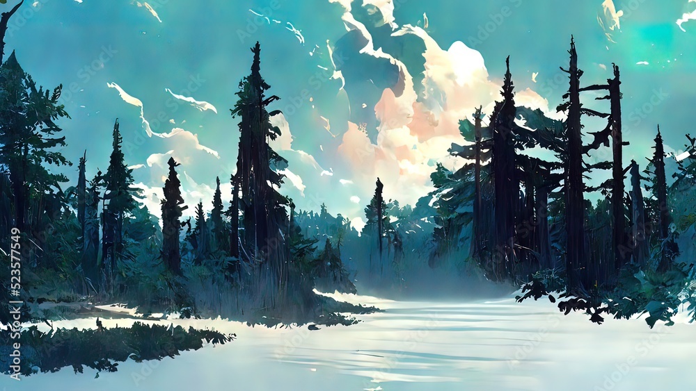 Forest Illustration Wallpaper 4k