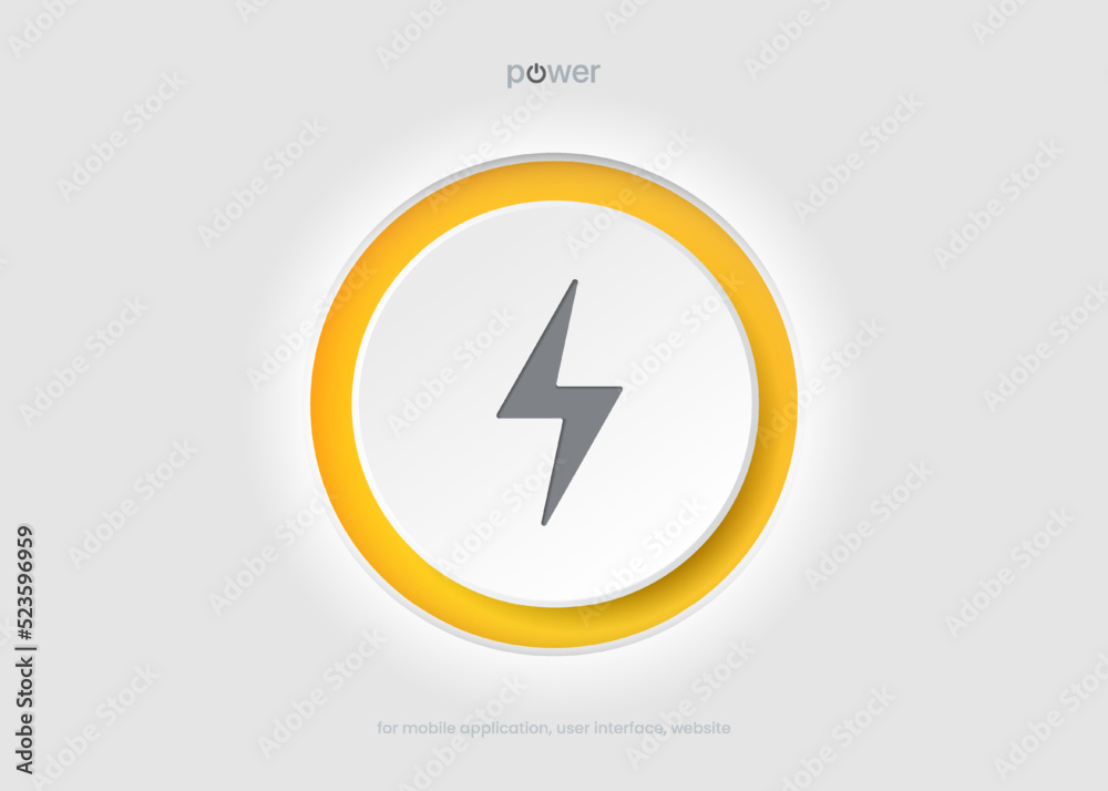 Vector de Stock 3d electric power charge charging energy on off push ...