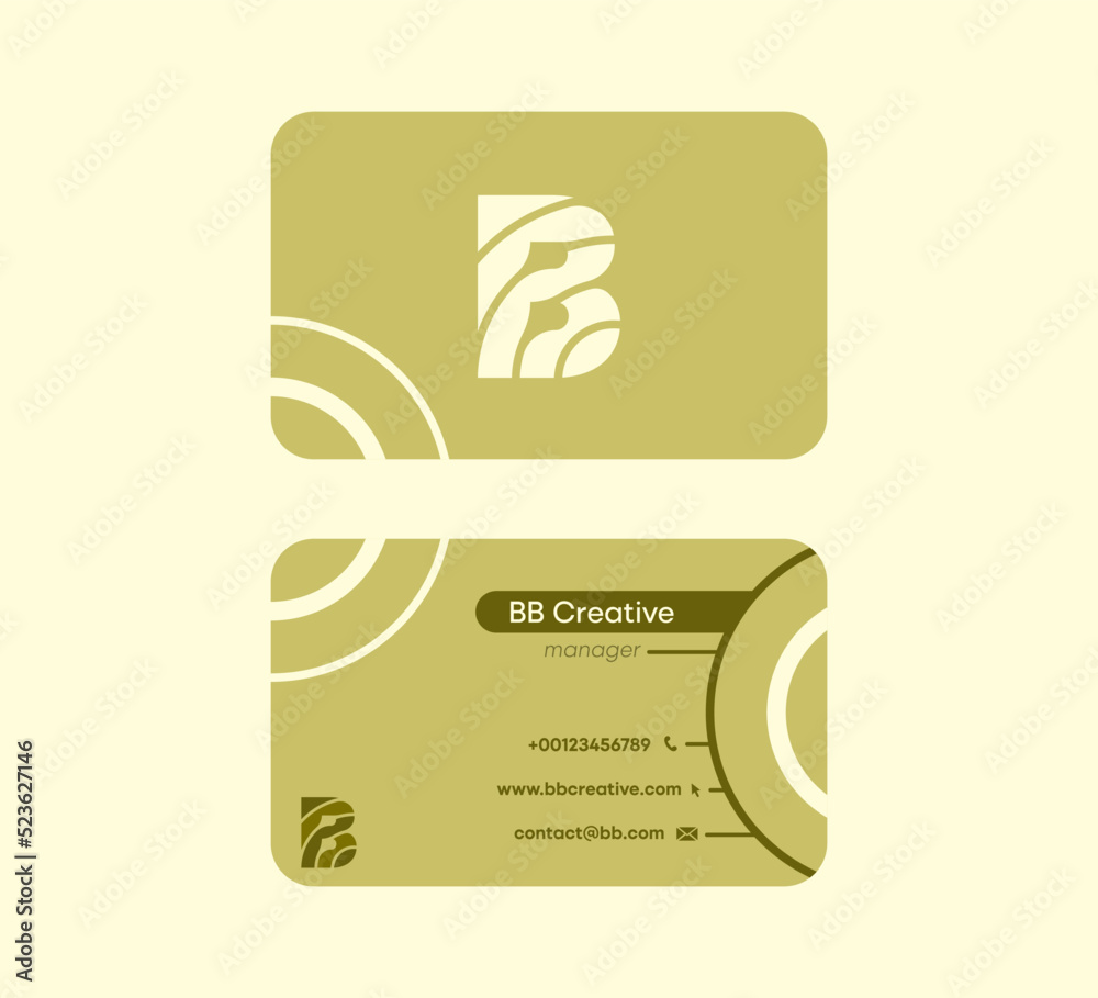 Corporate Business Card Card that starts with the letter B. Linear ...