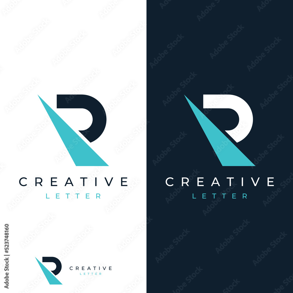 Logo design initial letter R template with geometry and monogram ...