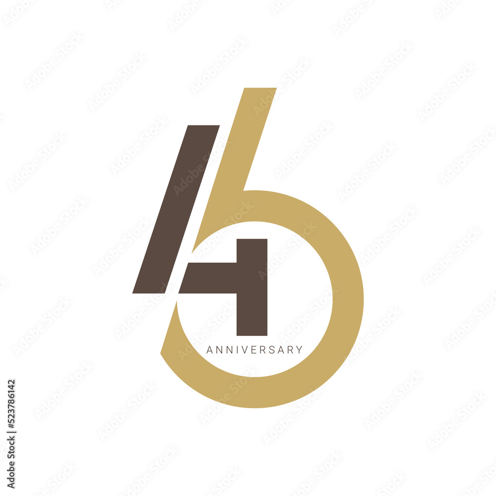 46th, 46 Years Anniversary Logo, number, Golden Color, Vector Template ...
