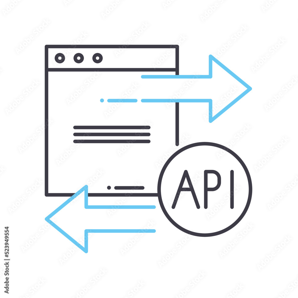 modeling api line icon, outline symbol, vector illustration, concept ...