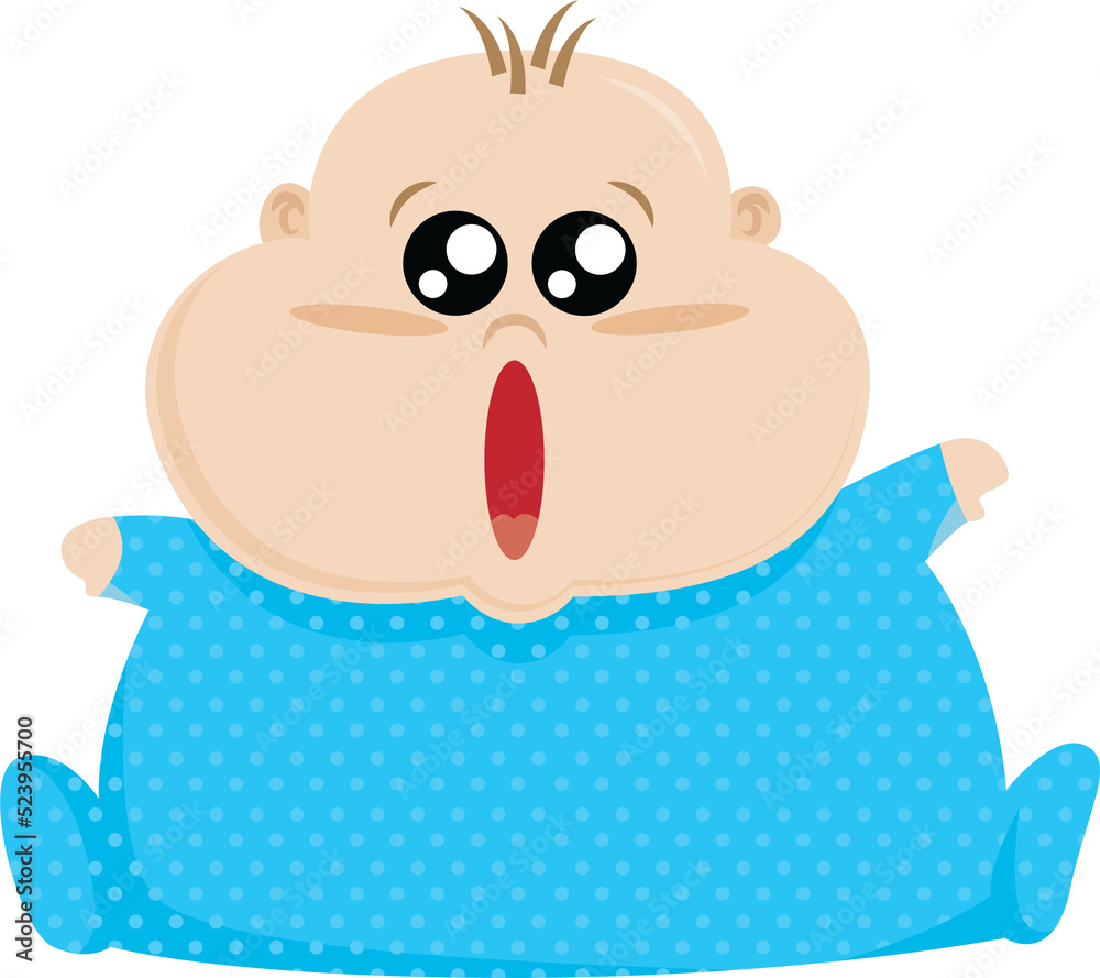cute fat baby cartoon Stock Illustration | Adobe Stock